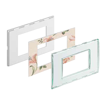 Cover plate 2 modules crystal transparent customizable